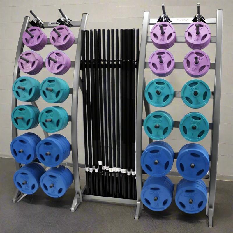 TROY Light Workout Pack w/ Color Interlocking Grip Plates — Home Gym ...