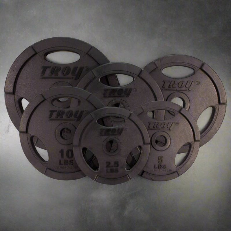 TROY Quiet Iron Interlocking Black Rubber 1" Grip Plate — Home Gym Emporia