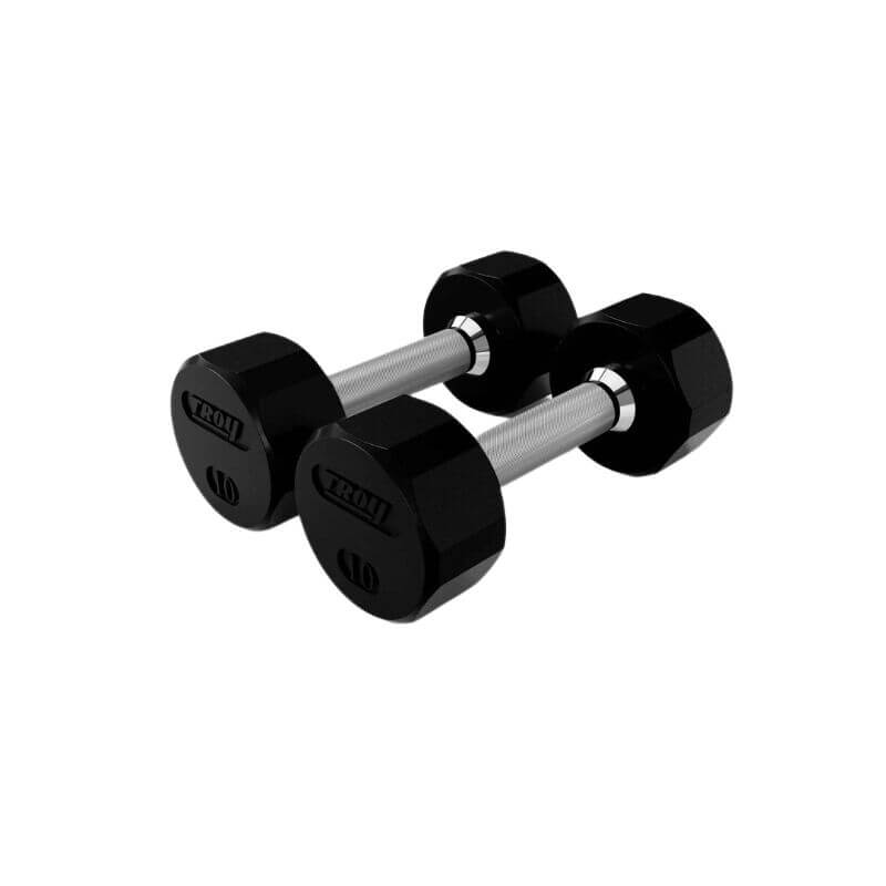 Troy 12-Sided 3-50lb Dumbbells with Rack — Home Gym Emporia